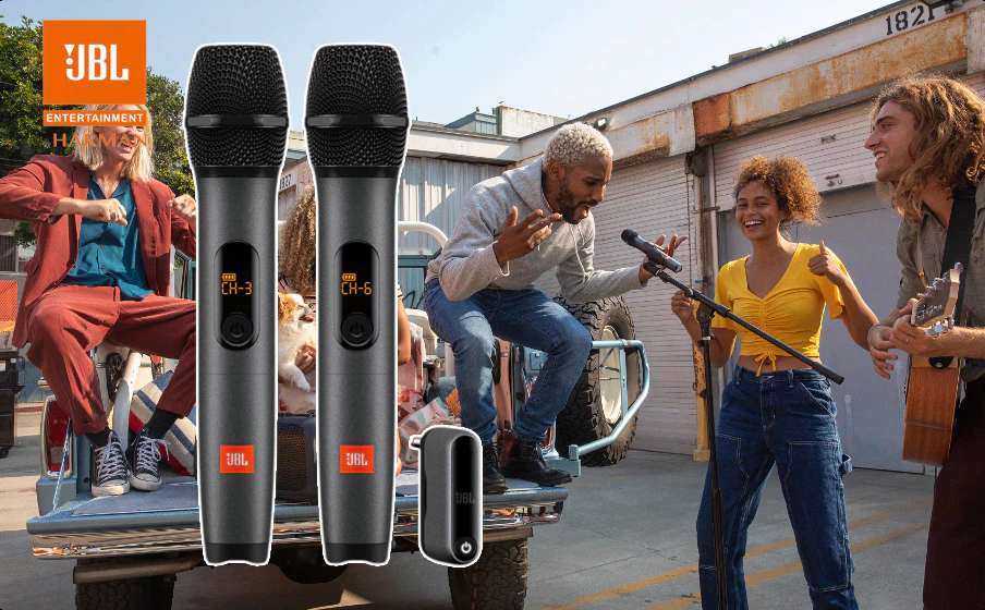 JBL Wireless Microphone Karaoke Professional Handheld Microphone Set ...