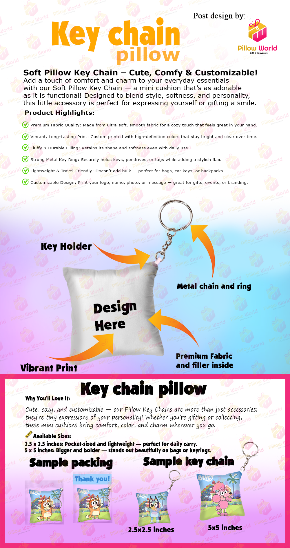 Hey Tenny Pinkfong / Baby Shark /Little Spark Keyring / Pillow Keychain ...