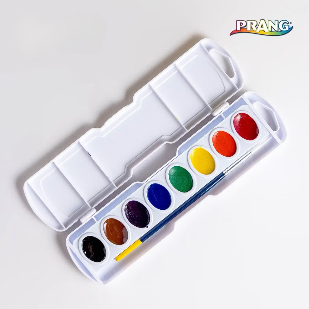 Prang Semi-Moist Watercolor Paint Set [ 8/16 Colors] w/ FREE Brush ...