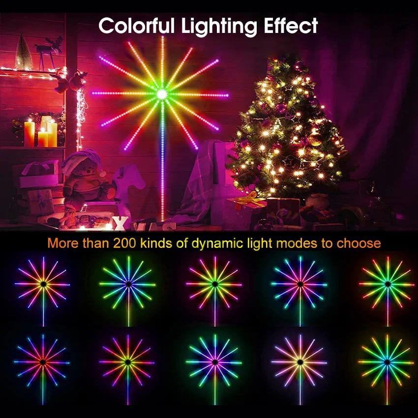 Smart LED Firework Lights – 5050 RGB Strip, Music Sync, Dream Color ...