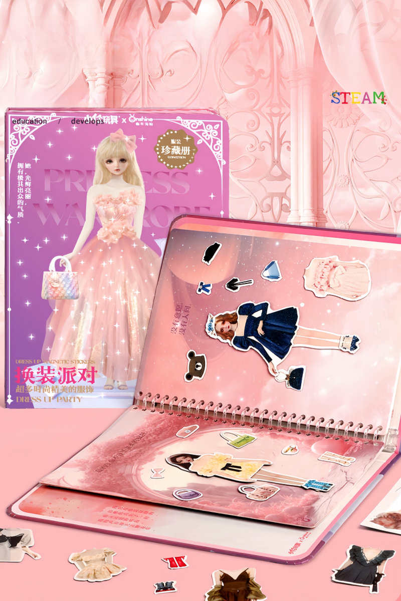 Magnetic Dress Up Toys Kids Dress Up Games Paper Doll Magnetic Stickers ...