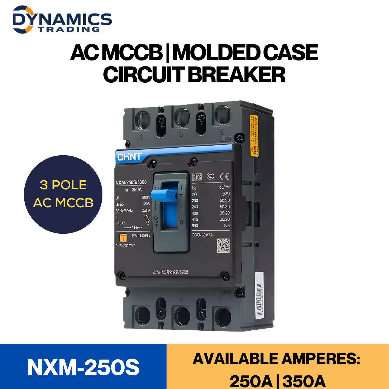 CHINT AC MCCB 3 POLE NXM-250S/3300 250A NXM-400S/3300 350A 3P MCCB ...