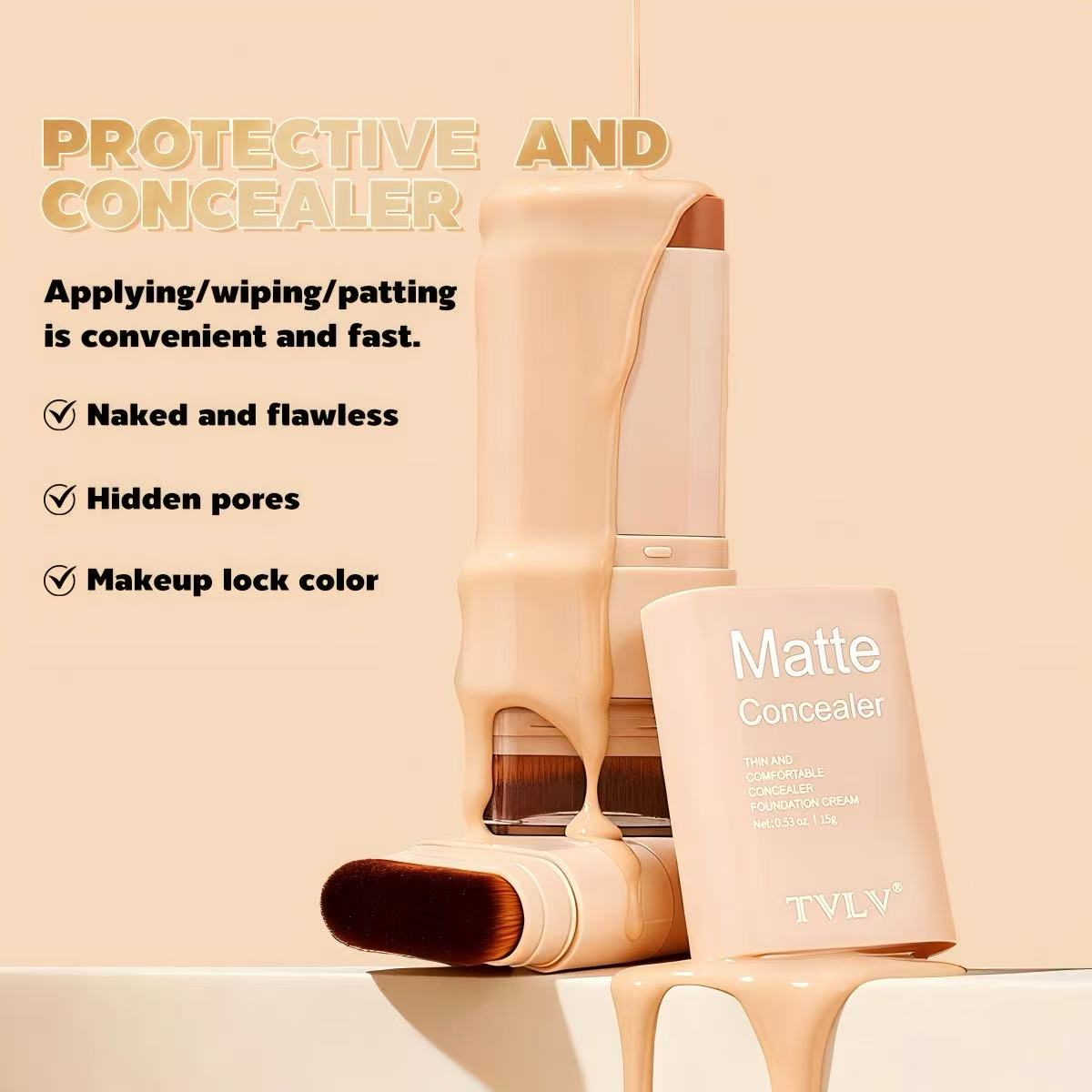【TVLV】Double-ended foundation stick - moisturizes skin, conceals ...