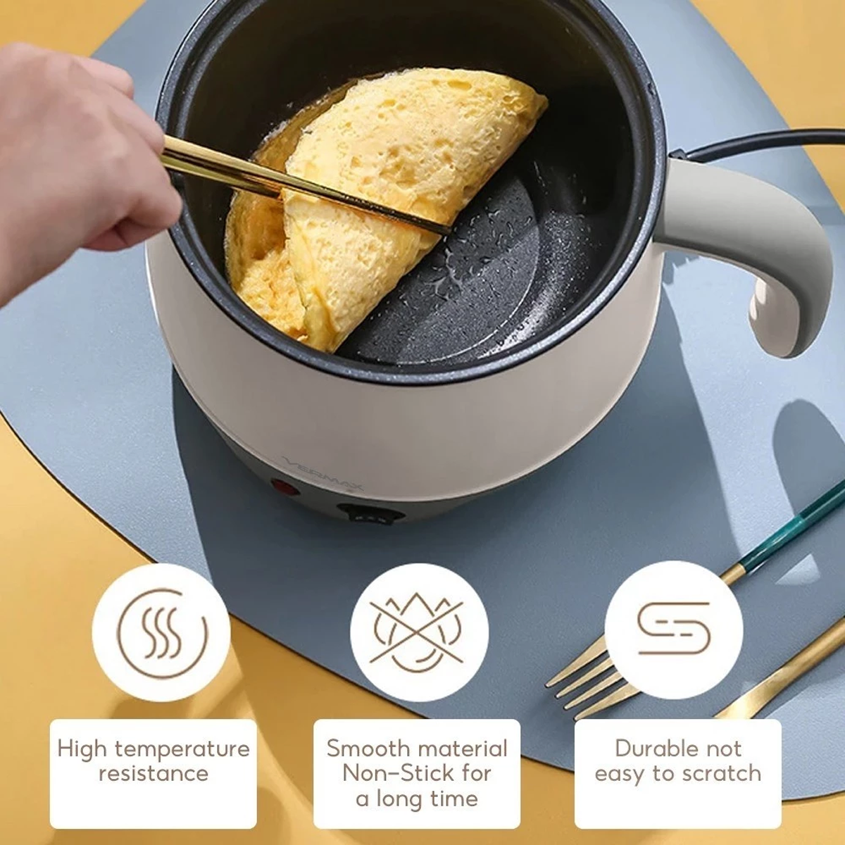 Vermax Electric Multi-Cooker With Steamer Small Non-Stick Coating Mini ...