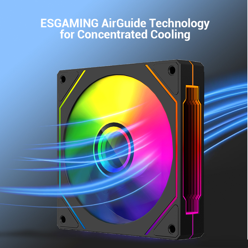 Esgaming 3in1 ARGB Case Fan 6PIN PWM 120mm CPU Fan With Hub Control ...