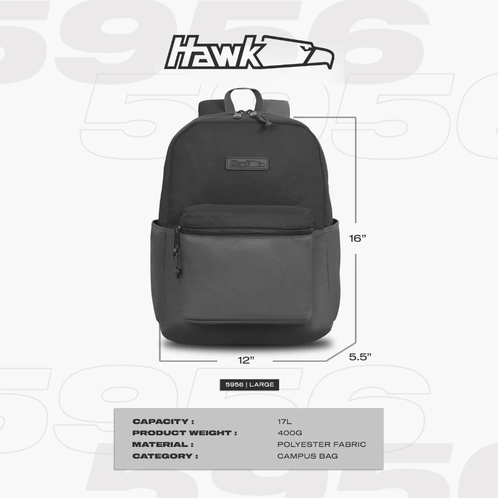 Hawk 5956 Daily Backpack – Lightweight Design with Side Pocket ...