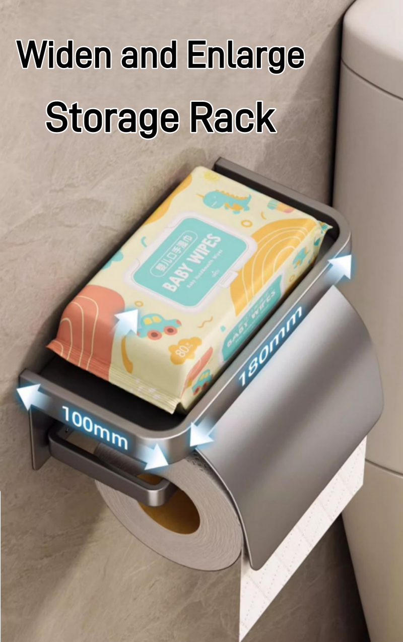 Aluminum Roll Holder Towel Cell Phone Storage Shelf Bathroom Tissue Box ...