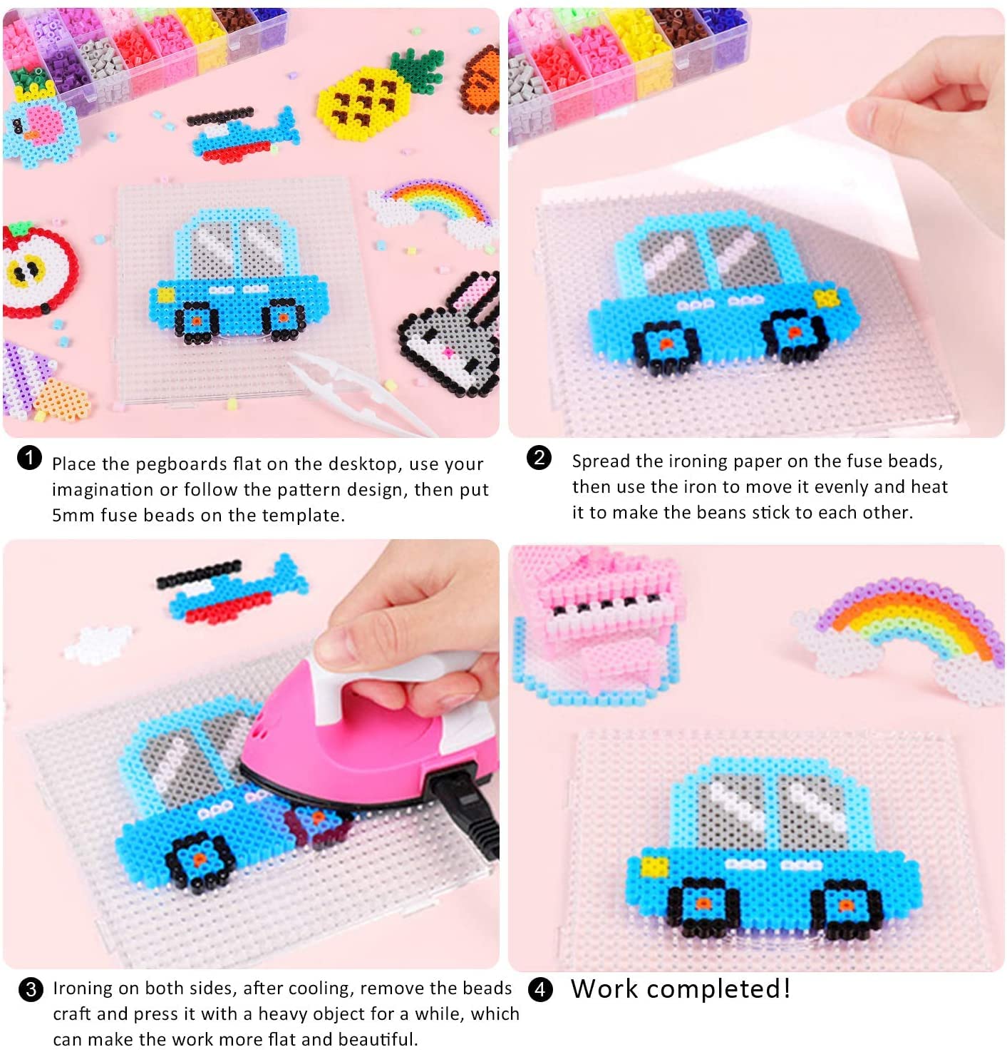 2.6mm DIY Hama Beads Pegboard Template Large Square Round For Perler ...