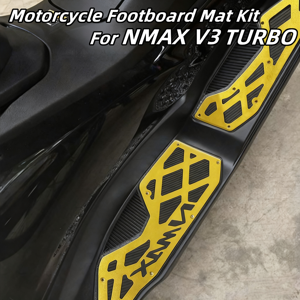 Motorcycle Footboard Mat Kit for NMAX V3 Turbo - Alloy & Rubber Anti ...