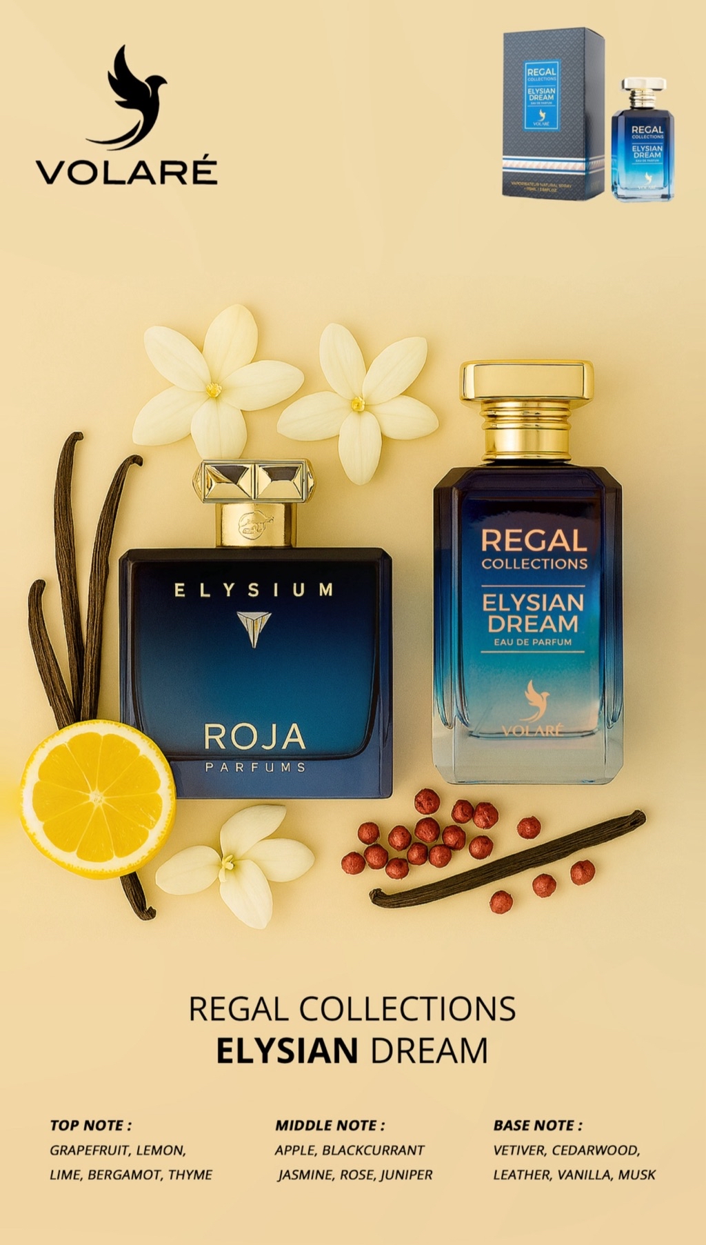 MXD ME VOLARE Regal Collections ELYSIAN DREAM EDP 115ml | Shopee ...