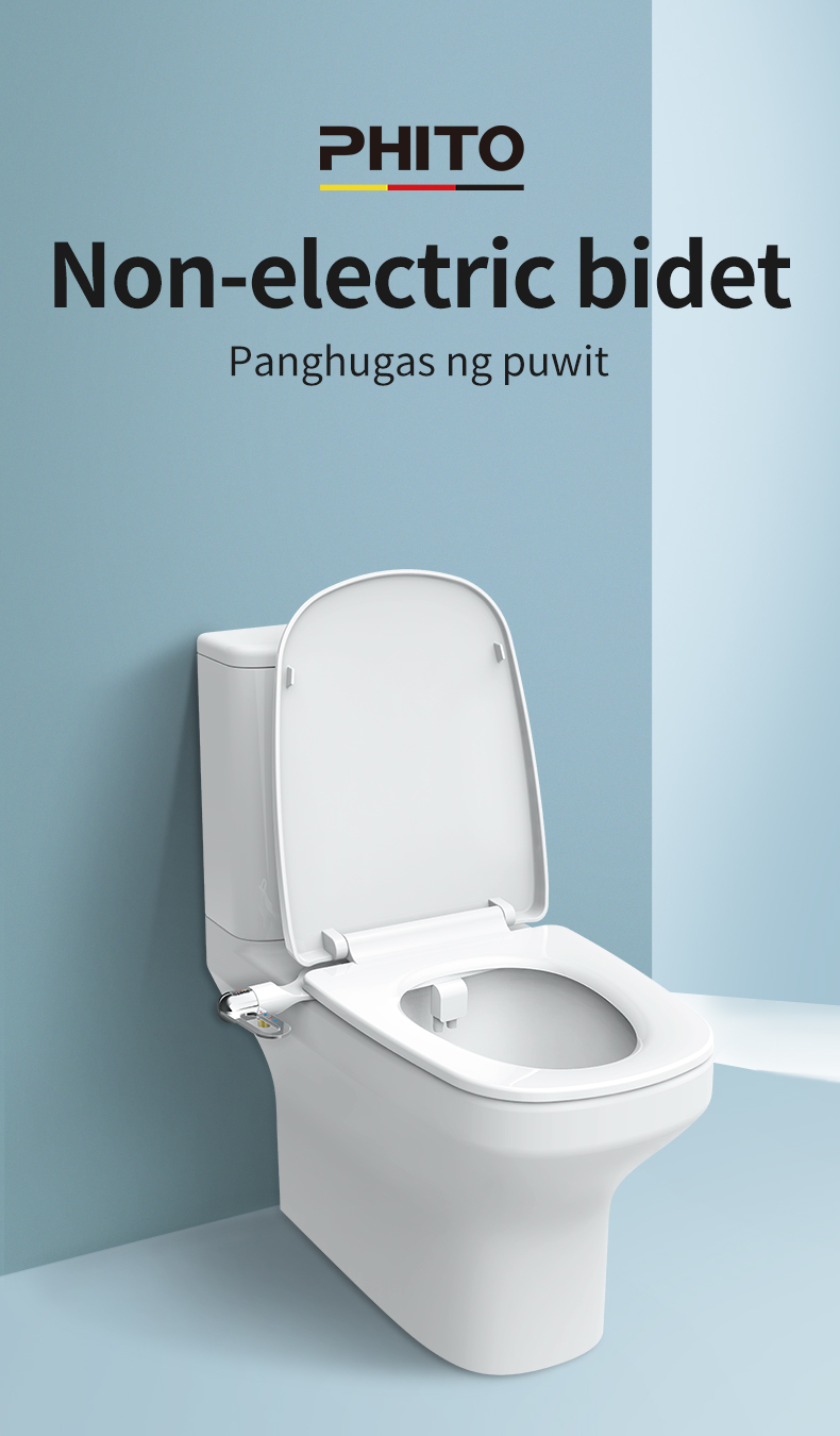 PHITO Non-Electric Double Nozzle Bidet Bathroom Toilet Seat Attachment ...