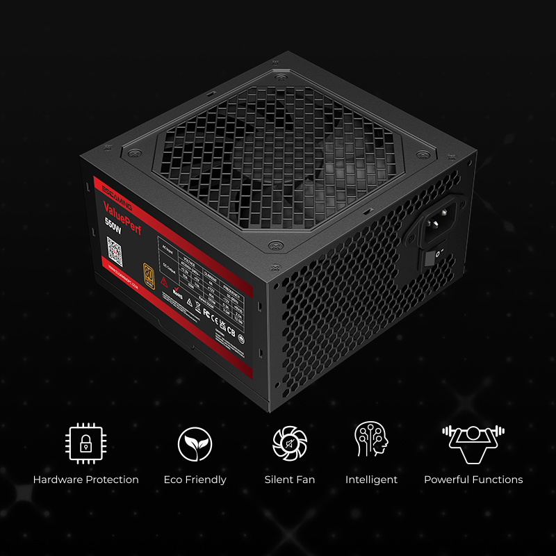 Esgaming Computer ATX 450W 550W PSU True Rated 80 Plus Bronze Certified ...