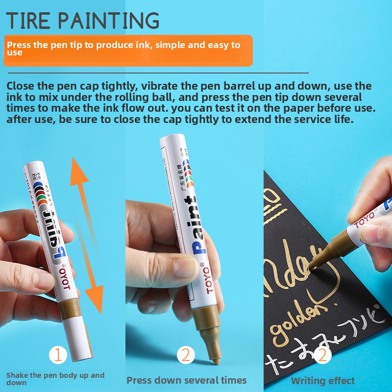 【Paint Marker Pen】 Motorcycle Waterproof Rubber Permanent Car Type ...