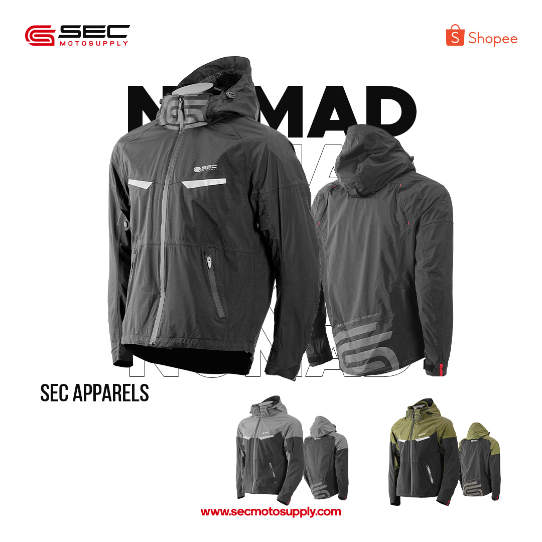 SEC Nomad Dry System Motorcycle Riding Jacket – Grey/Black (S-4XL ...