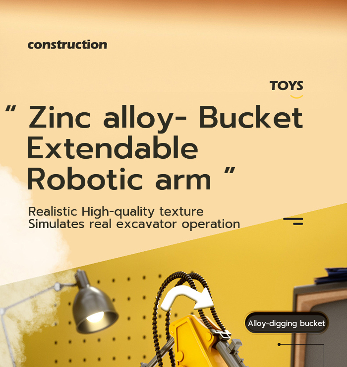 Remote Control Alloy Excavator 17 Channel Rechargeable Bulldozer ...