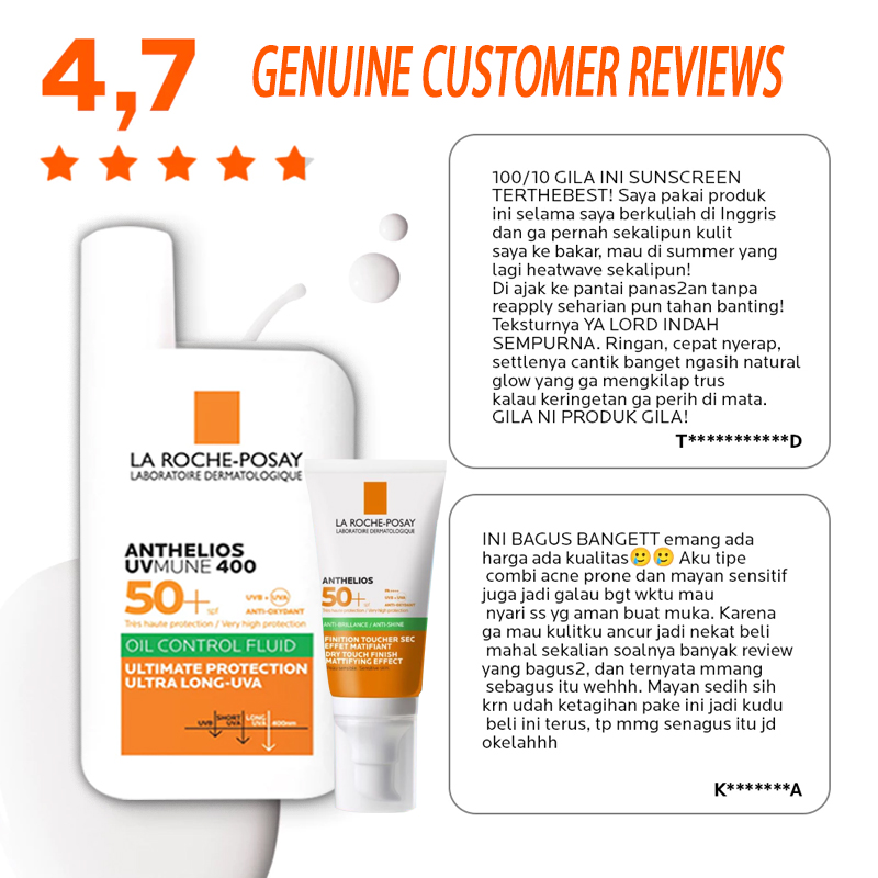 COD La Roche Posay Anthelios UVMune 400 0il Control Fluid 50ml- Kulit ...