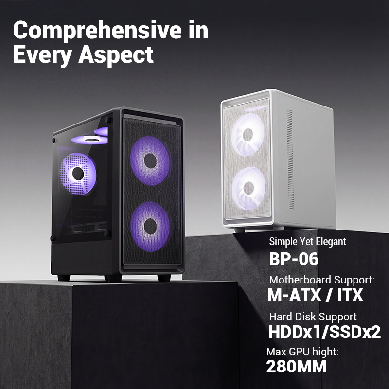 Esgaming BP06LARK Gaming Computer Case With Tempered Glass Panel Micro ...