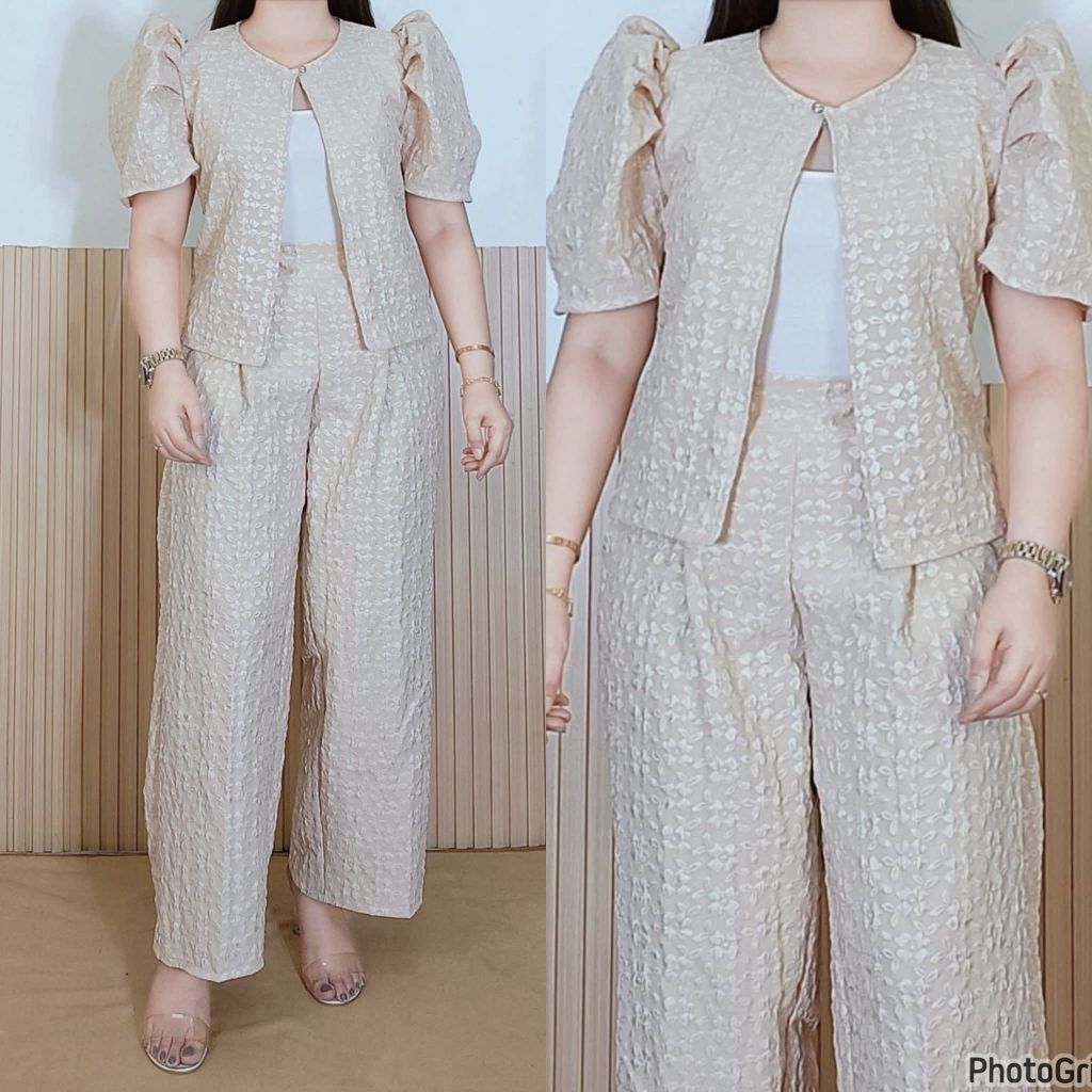 FILIPINIANA BOLERO TERNO(inner not included)GARTERIZED PANTS/WITH 2SIDE ...