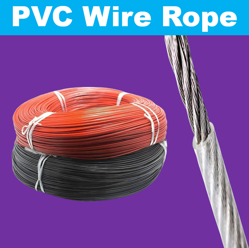 PVC Plastic Coated Galvanized Steel Wire Rope Cable Wire Random Color ...