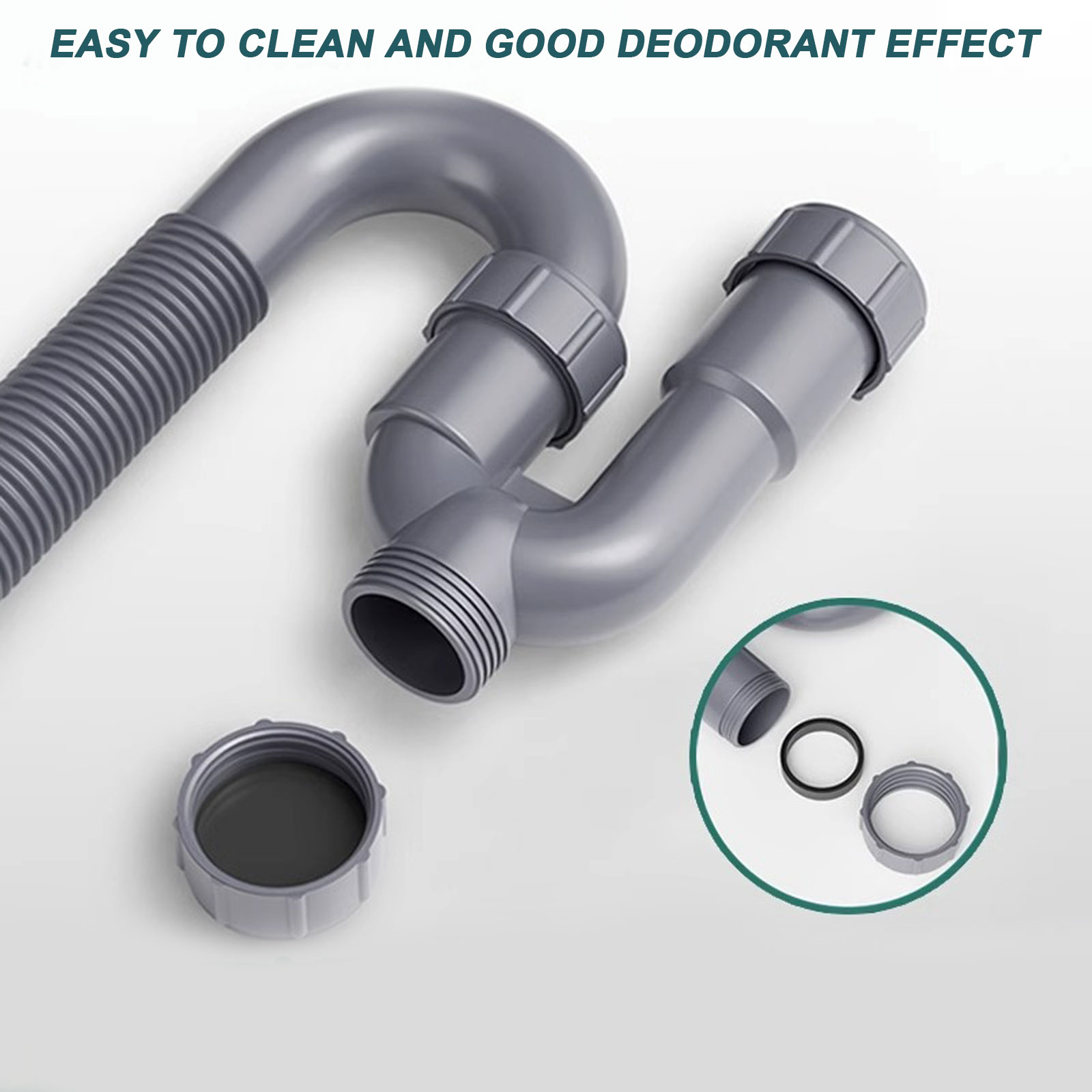 PVC Bathroom Sink Drain Pipe Anti-Odor S-Trap Drainage Tube, U Type/P ...