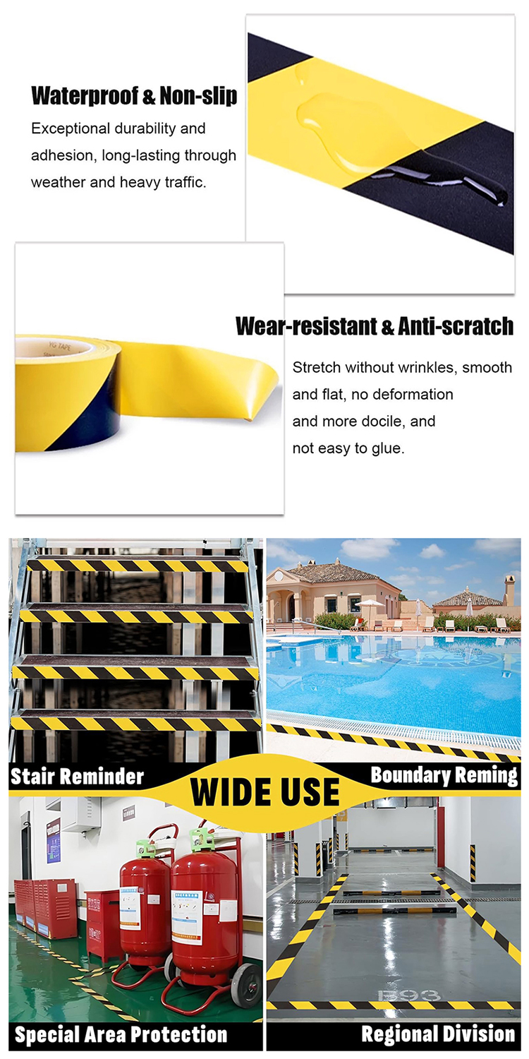 （Fast Delivery）18M Floor Caution Tape 45mm/60mm/80mm Black And Yellow ...