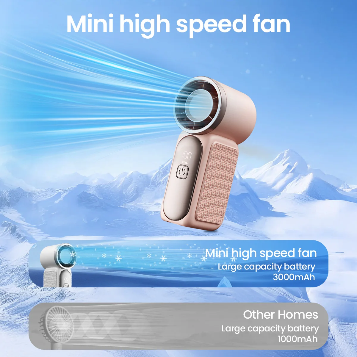 Mini Fan Portable Handheld Turbo Fan Air Turbo Cooling usb charging ...