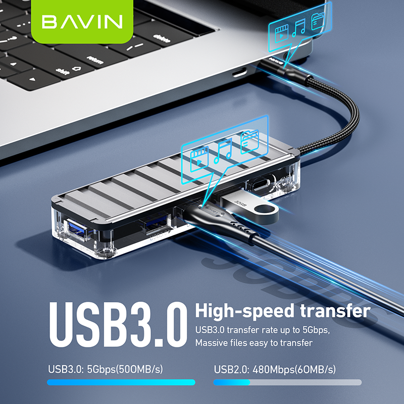 BAVIN I13 6in1 Universal HUB Adapter Support USB3.0 High-Speed Data ...