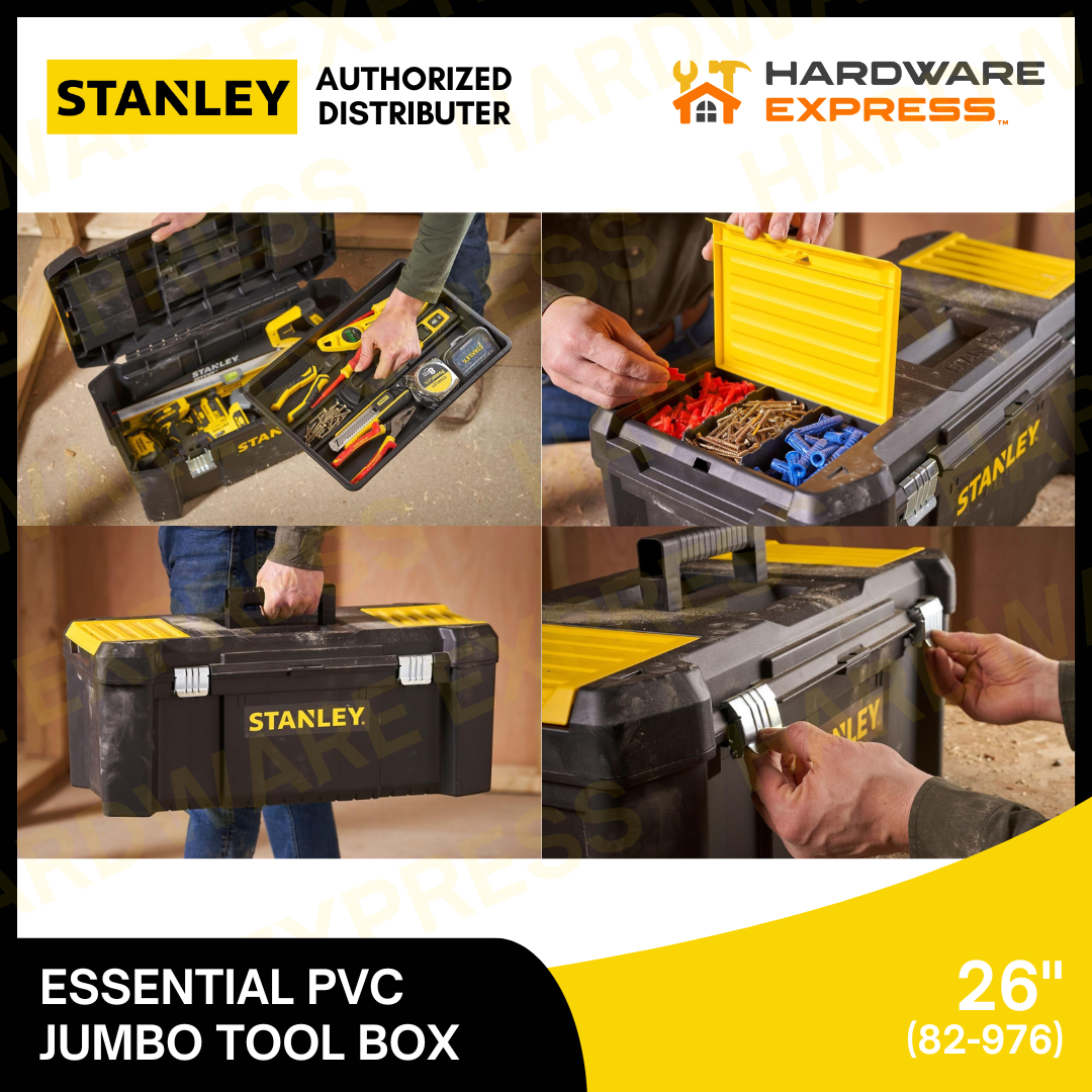 STANLEY Toolbox Essential PVC Jumbo 26" Tool Box Toolbox 82-976 ...