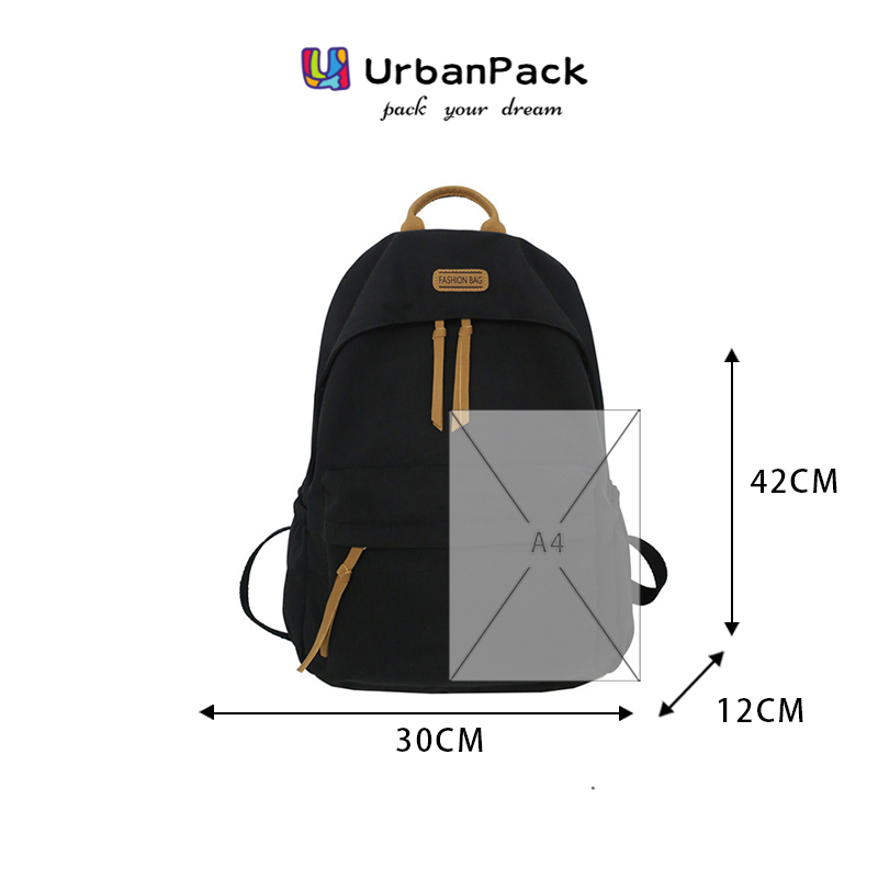 Korean Style Fashion Backpack School Bag Solid Waterproof Backpack ...