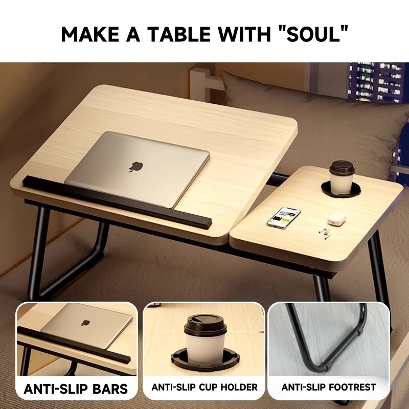 Foldable Computer Table Mini Study Table For Kids Wooden Laptop Table ...