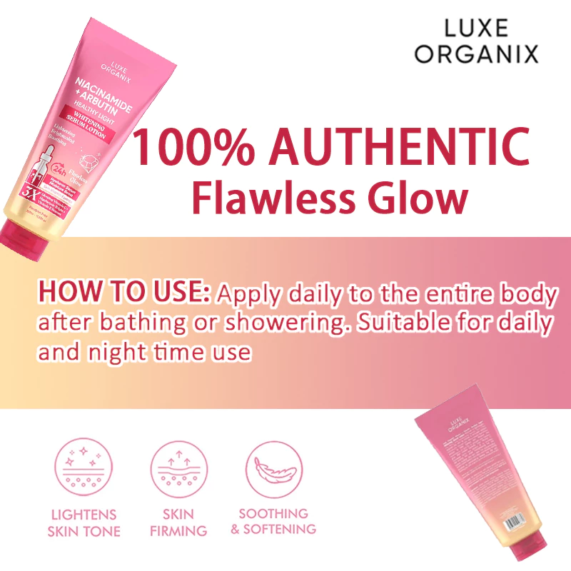 LUXE ORGANIX Niacinamide + Alpha Arbutin Whitening Serum Lotion ...