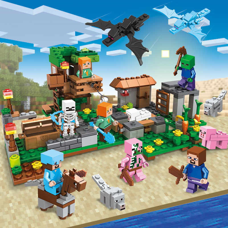 6-IN-1 My World Village Set Minecraft Building Block Toys Kids Classic ...