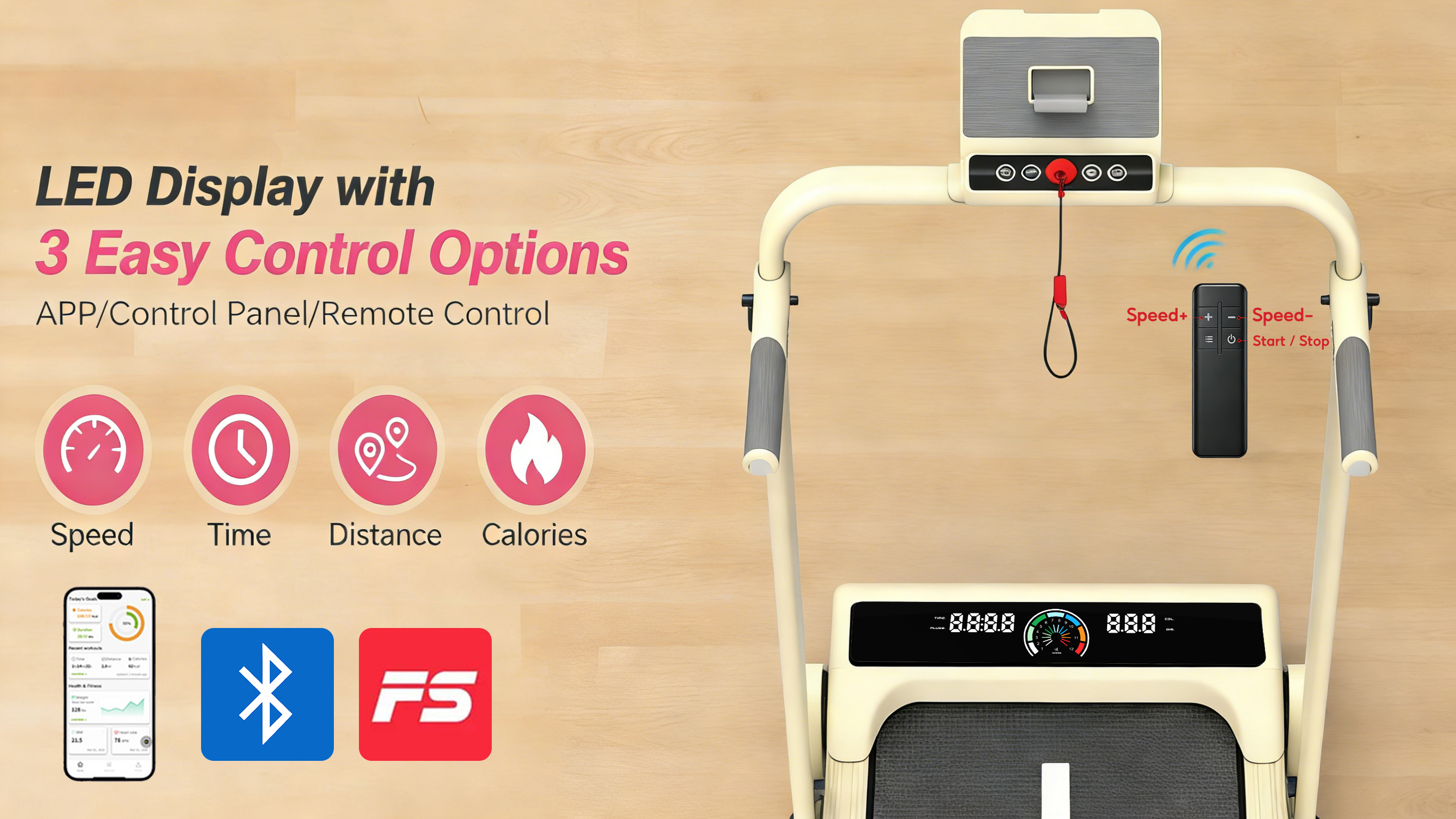 MY-HI Slim Treadmill Exercise Equipment for Women Easy Fold&Operation ...