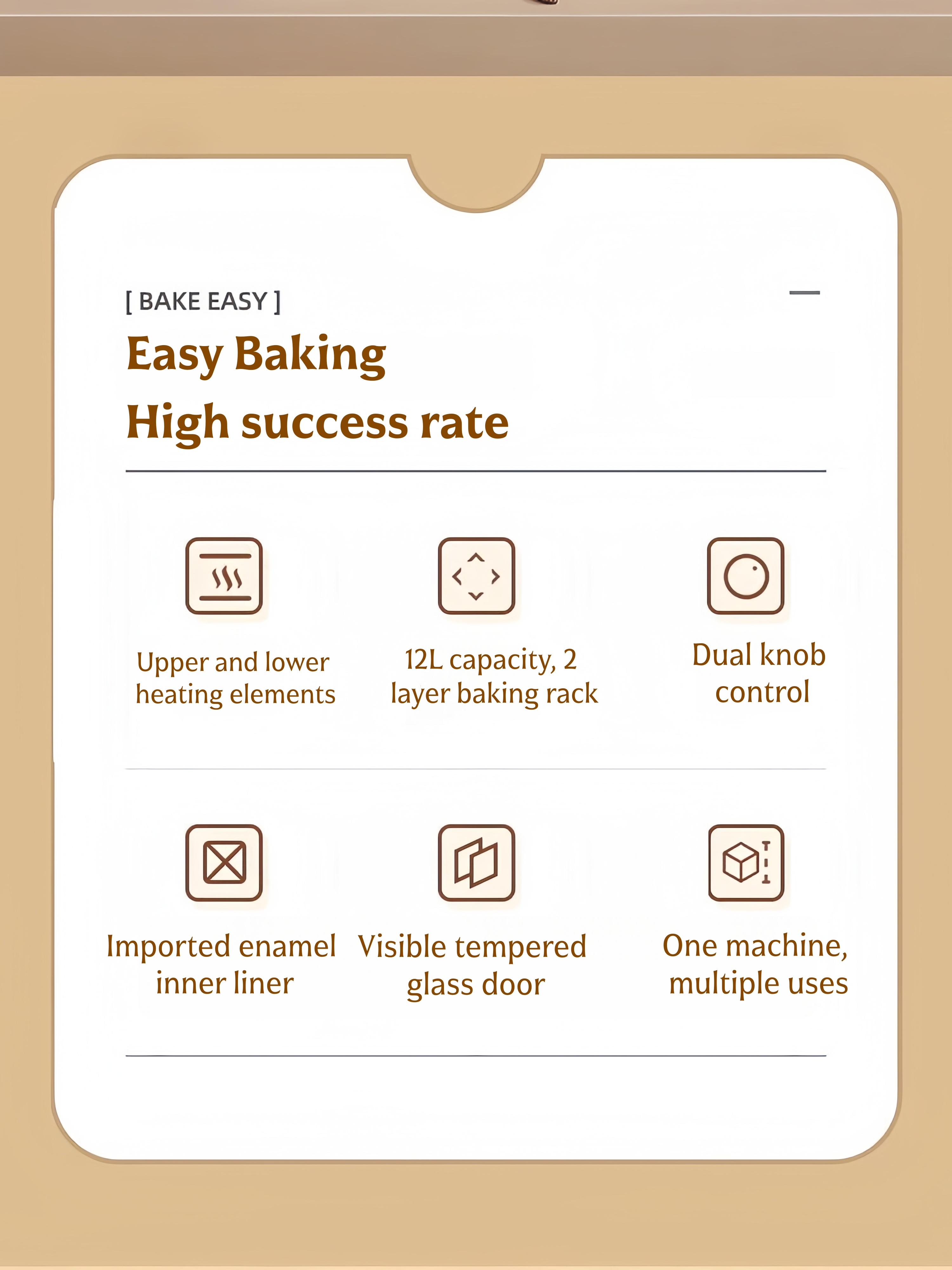 12L Household Electric Oven Microwave Bakes Cakes And Bread With Timer ...