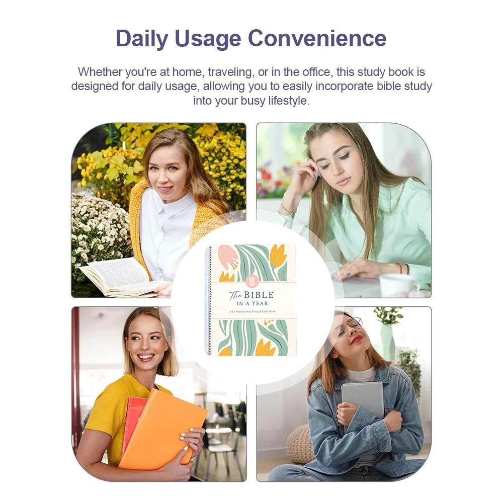 The Bible In A Year: A 52-Week Study Through Gods Word - Spiral Bible ...