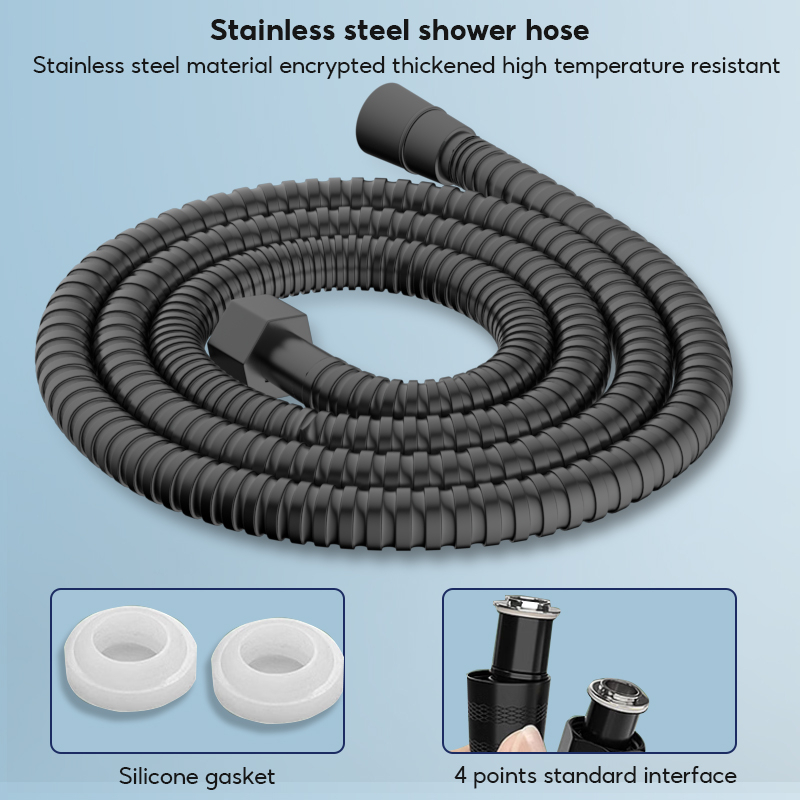 【BUY 1 FREE 1】4 in 1 Shower Head With Hose Set Black Shower Sprayer ...