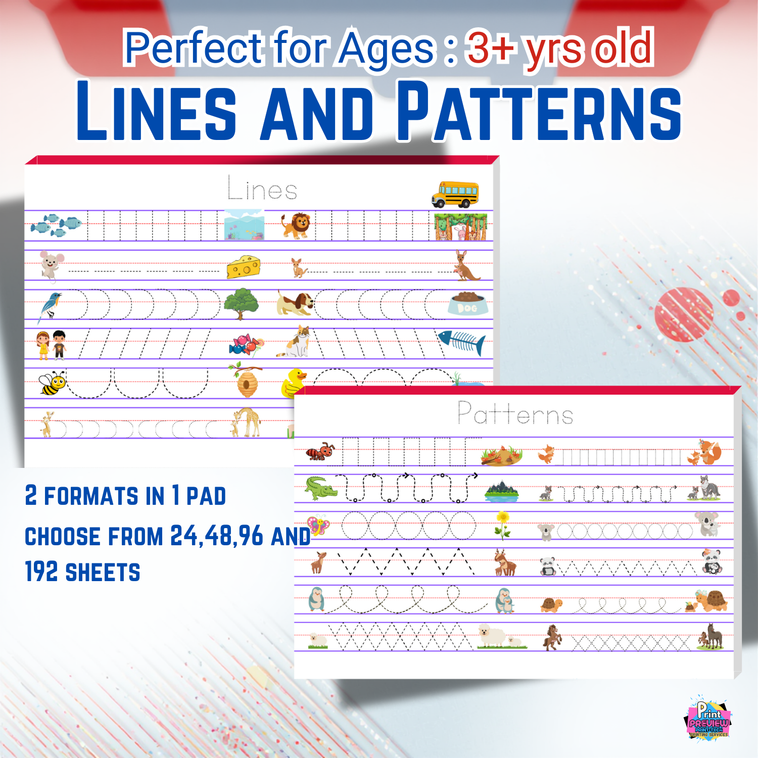 Customized Tracing Pads For Beginner Kids (Dotted) per pad kinder and ...