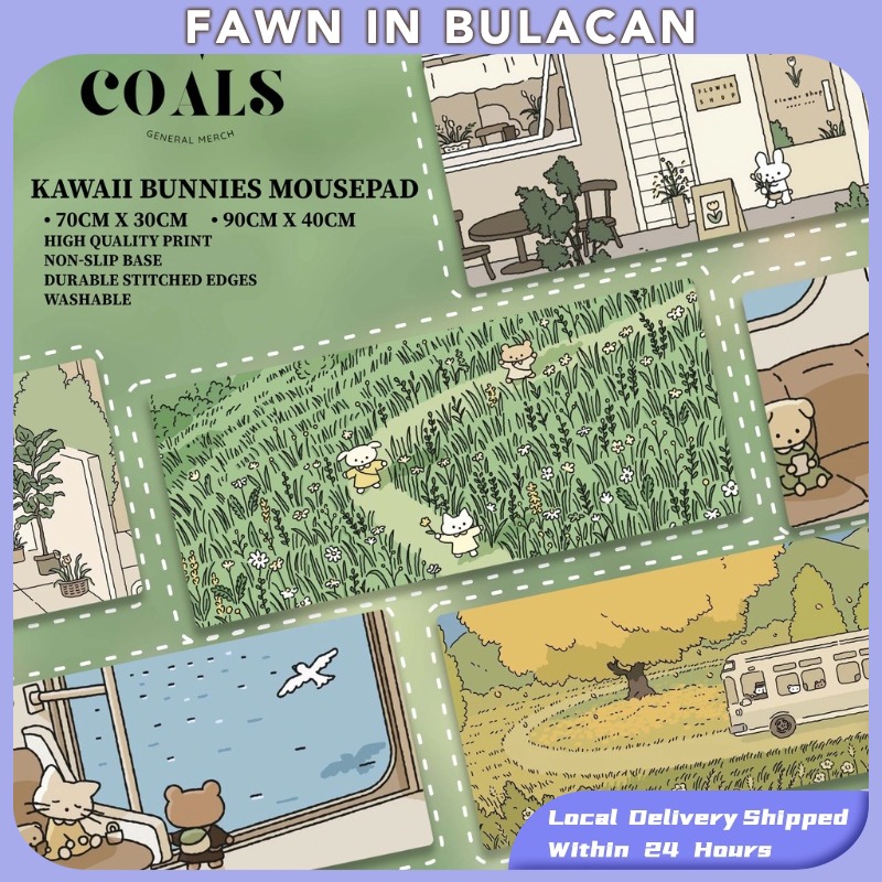 Kawaii Bunnies Extended Mousepad | Large Gaming Deskmat | Shopee ...