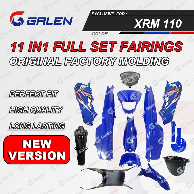 NEW VERSION HONDA XRM 110 FAIRINGS 8IN1 AND 11IN1 ALL COLORS COMPLETE ...