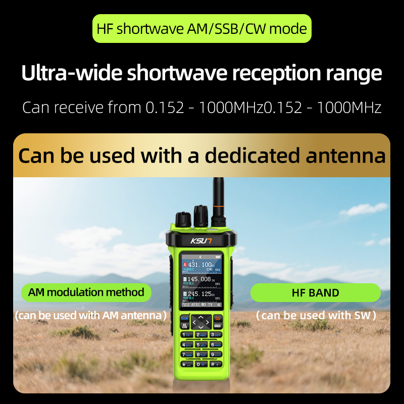 KSUN Walkie Talkie UV889P Full-Band VOX Spectrum Analyzer Shortwave ...