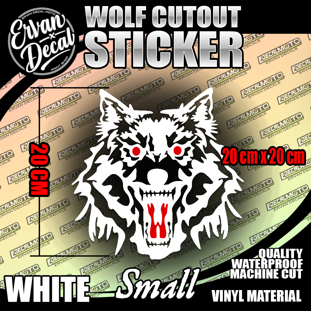 WOLF STICKER CUTOUT FOR VEHICLE MOTORCYCLE CAR VINYL DECAL ERVAN ...