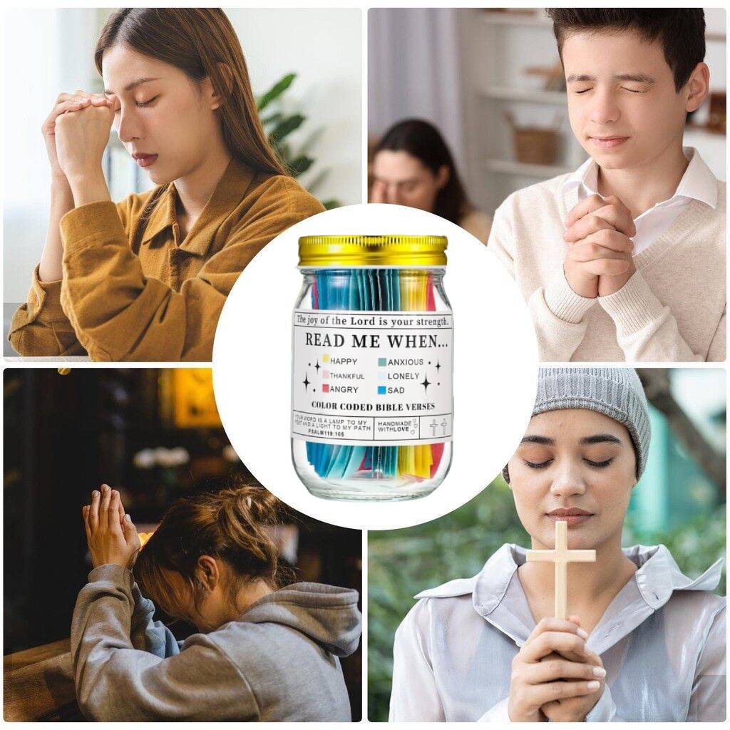 Bible Verse Jar/Glass Holy Jar/Scripture Cards/Colorful Coded Bible ...