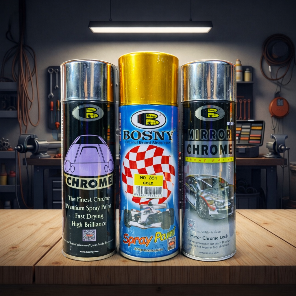 ORIGINAL BOSNY SPRAY PAINT CHROME AND GOLD SERIES | Shopee Philippines