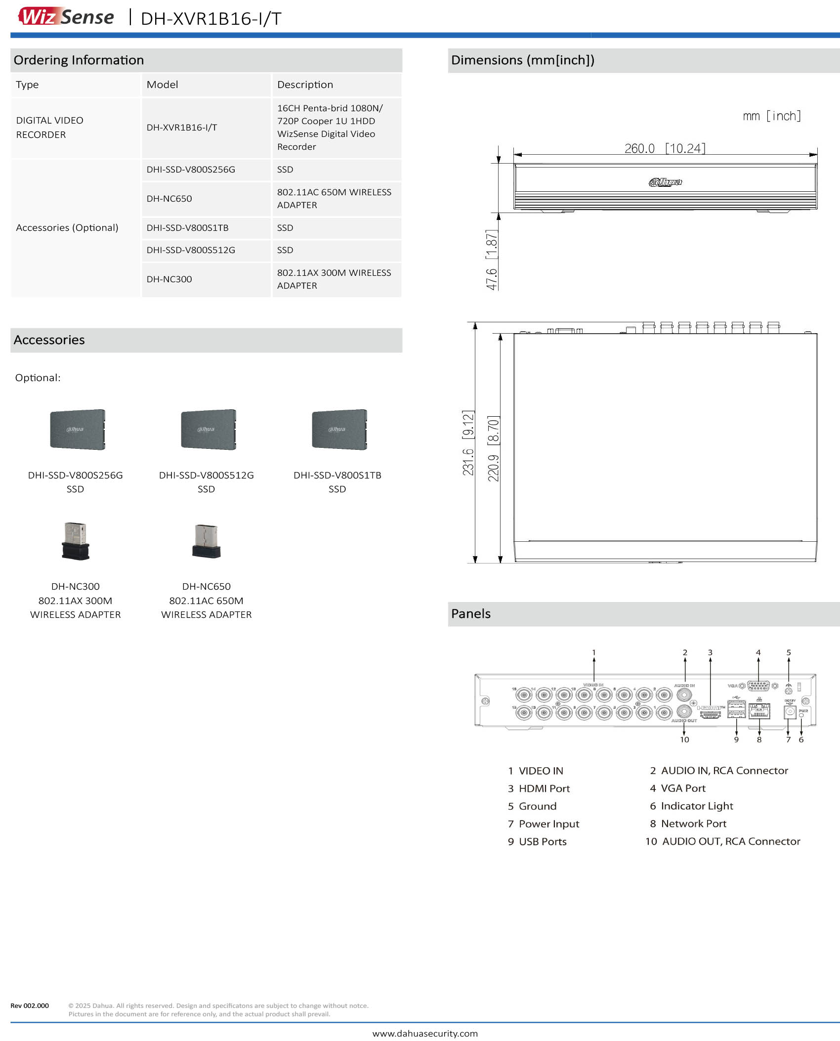 DAHUA 2MP DH-XVR1B16-I/T 16 Channel Penta-brid Cooper Series Two Way ...