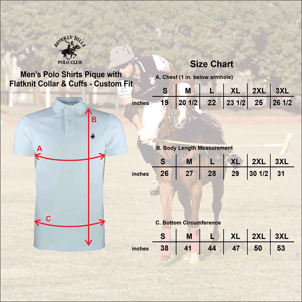 Beverly Hills Polo Club Men`s Combed Cotton Pique Polo Shirt in Red ...