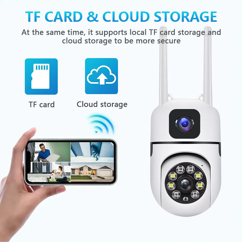 V380 Dual Lens CCTV Auto Tracking WiFi Outdoor Camera Waterproof Full ...