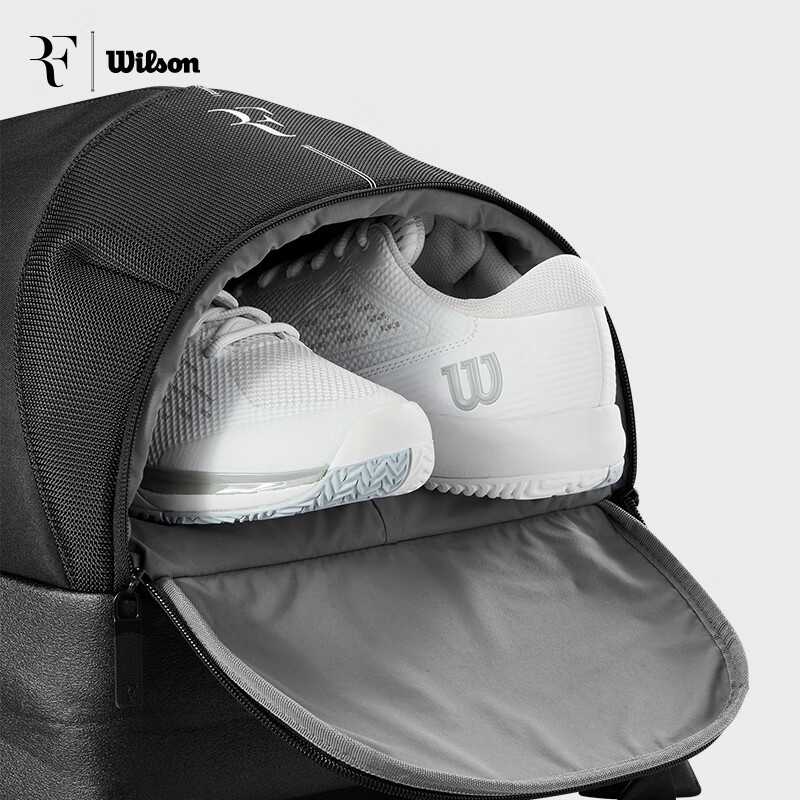 ROGER FEDERER | Wilson RF TENNIS BACKPACK Black Bag 2-Racket Capacity ...