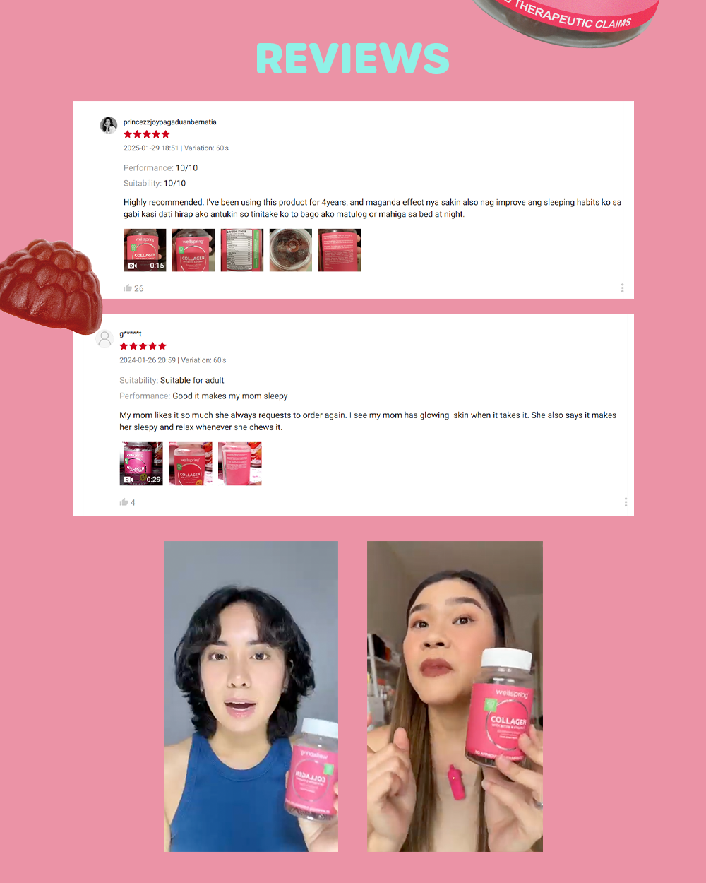 Wellspring Collagen Gummies Anti-Aging, Skin Repair, Hair & Nail ...