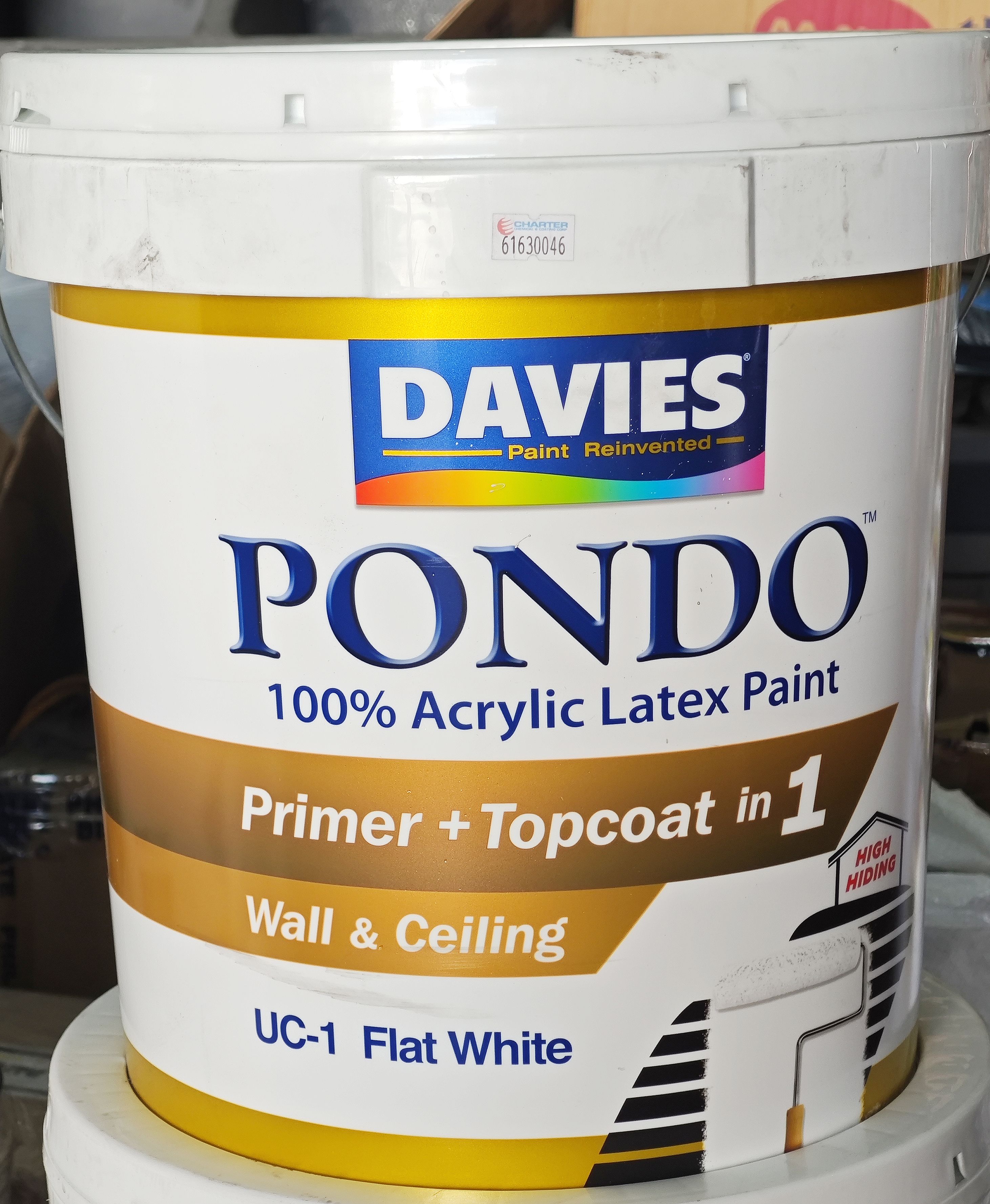 16 Liters Davies Pondo Latex Topcoat - Primer High Hiding Flat White UC ...