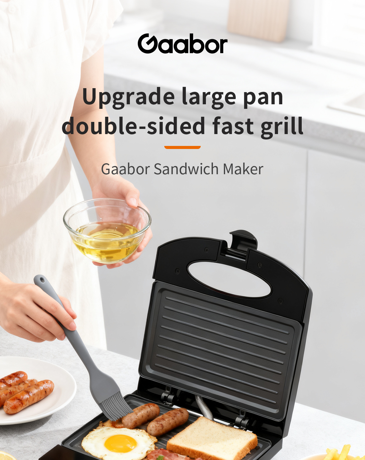 【New】Gaabor Sandwich Maker Portable Multi-Function Toaster Frying Pan ...